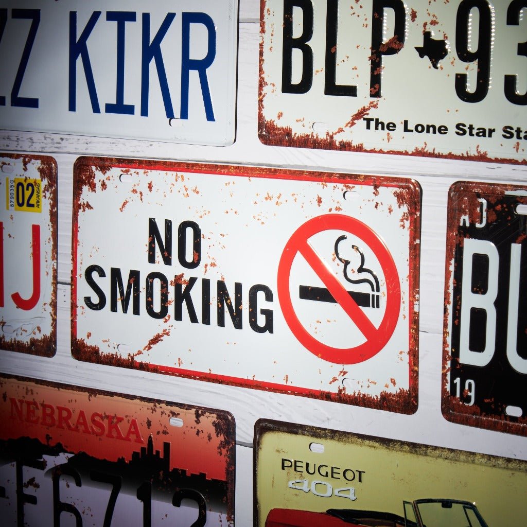 Number Plates wall sign - No Smoking White — eazy wagon