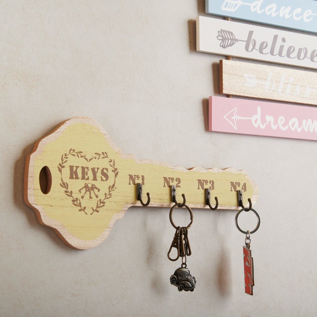 Wall Key Hooks - Key Shape Holders (6 Colors)