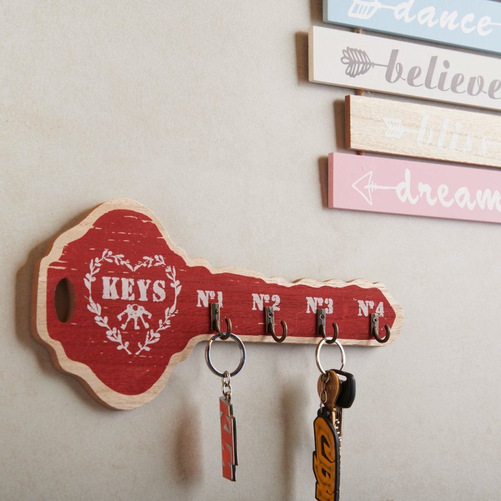 Wall Key Hooks - Key Shape Holders (6 Colors)